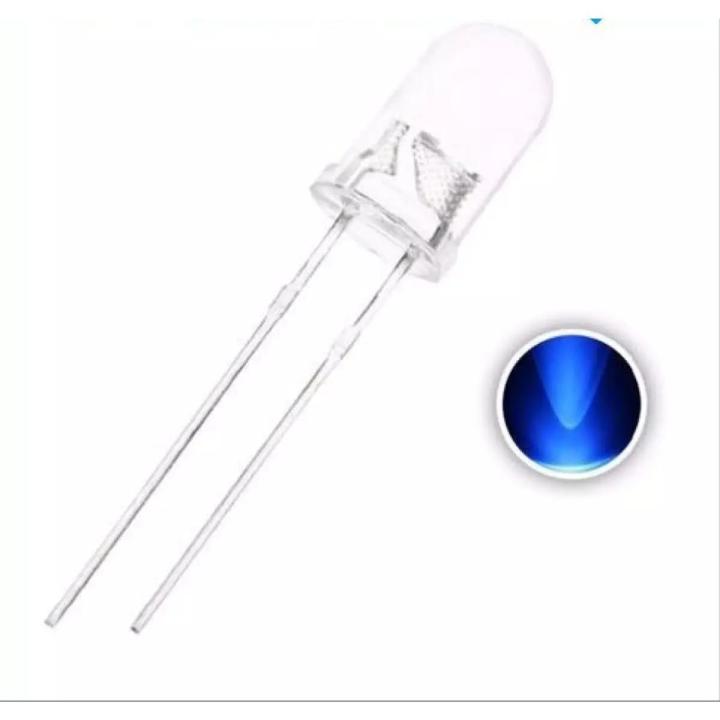 Pack of 100 PCS 5mm Blue Color Crystal LED Light Emitting Diode Set In ...