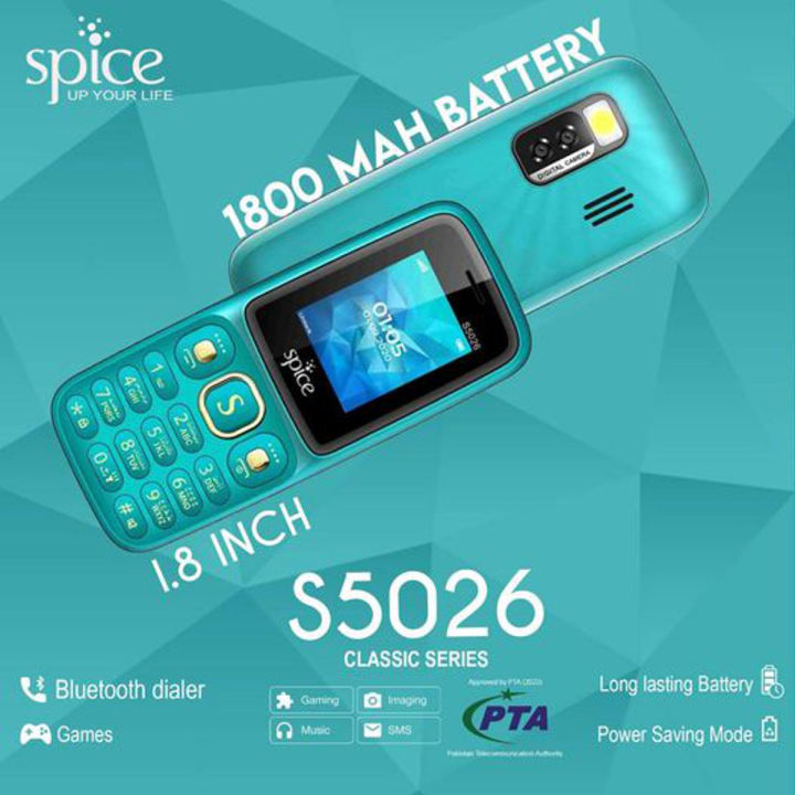 Spice Mobile S5026, Dual Sim. PTA Approved,1 Year Brand Warranty, 1.8 ...