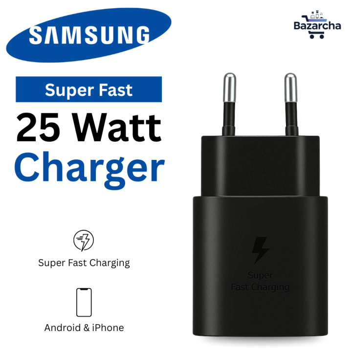 Samsung 25W Super Fast Charging Adapter | USB-C PD 25W Charger | Fast ...