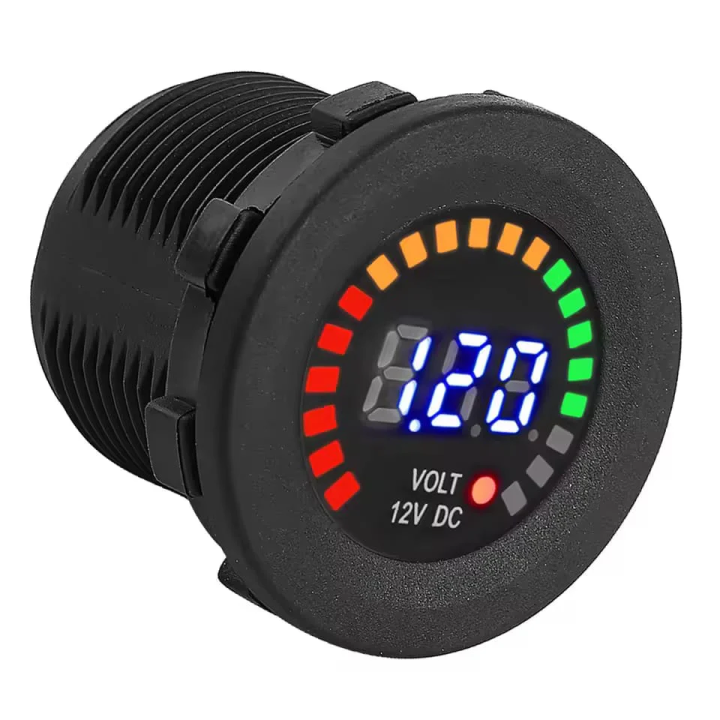 "Universal DC 24V Digital Voltmeter – RGB LED Voltage Display Gauge ...