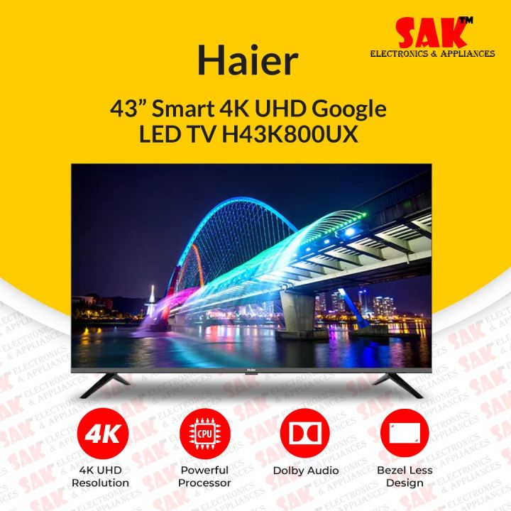Haier LED TV 43" Smart 4K UHD H43K800UX-Google Tv- 2GB RAM (DDR3 ...