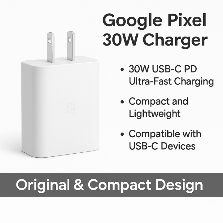 Google Pixel 30W USB-C Power Adapter – Rapid Charger for Pixel 8/7/6/5 ...