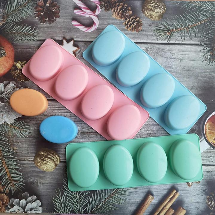 4 Cavity 3D Handmade Silicone Soap Molds Types Bar Making Mould Tools ...