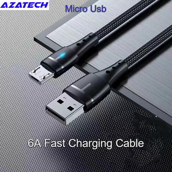 AzaTech 6A Fast Charging USB Micro Usb Cable Wire For Super Fast ...
