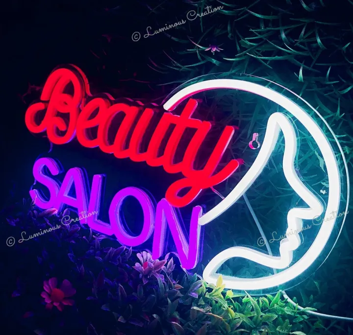 Beauty Salon LED Neon Sign – Parlour Wall Decor And Display Board (8x16 ...