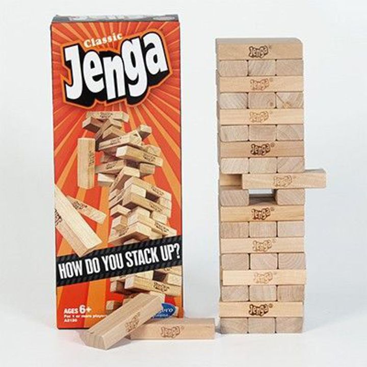 Classic Jenga Game – 54 Wooden Blocks | Stacking Tower Game for Kids ...