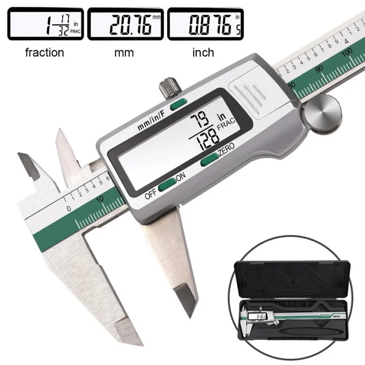 ET50 Green Stainless Steel Vernier Caliper 0-150mm Fractional Band ...