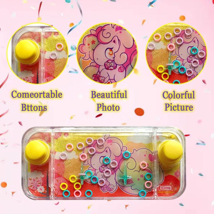 Unicorn design Double button Transparent Fancy Water Ring Game Toy ...