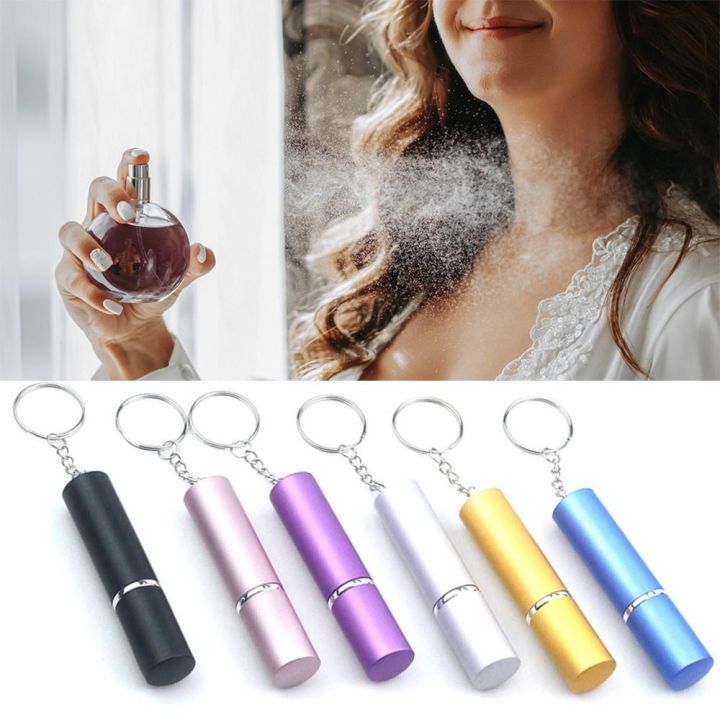 Portable 5ml Spray Bottle Metal With Keychain Refillable Glitter Mini ...