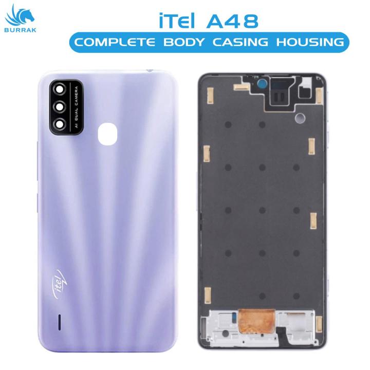 iTel A48 Housing Middle Frame With Side Button and Camera Lens Complete ...