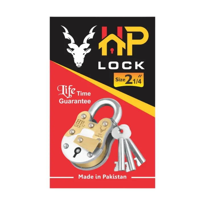 HP LOCK 2X1/4 3PLATE 3 KEYS | DESI LOCK | PAD LOCK | PAKISTANI LOCK ...