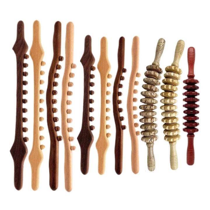 Wooden Therapy Massager Roller Trigger Point Wood Gua Sha Massage Stick ...