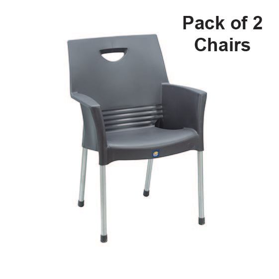 Boss Chair BP-317 Mega Jhony Pure Plastic Chair with Steel Legs (Pack ...