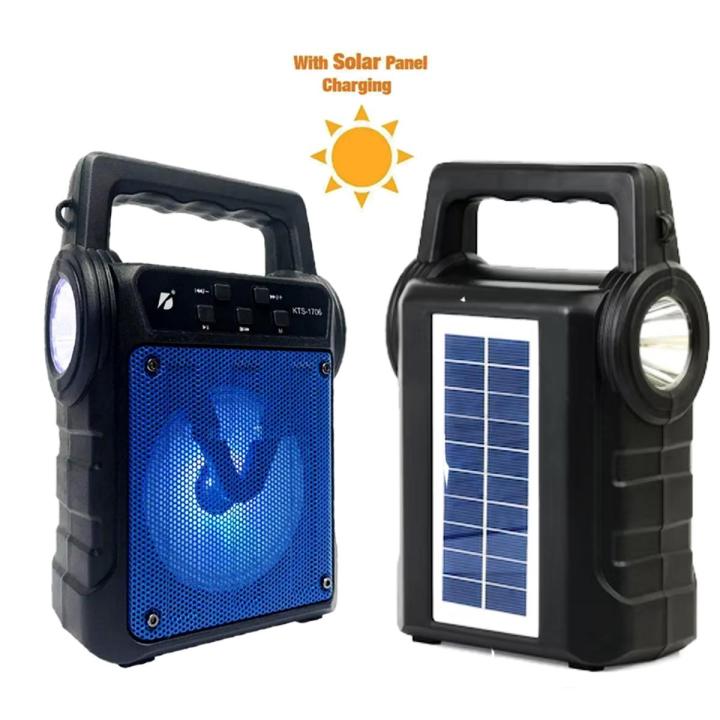 Solar Charged Bluetooth Wireless Speaker KTS 1706 With LED Torch Light ...