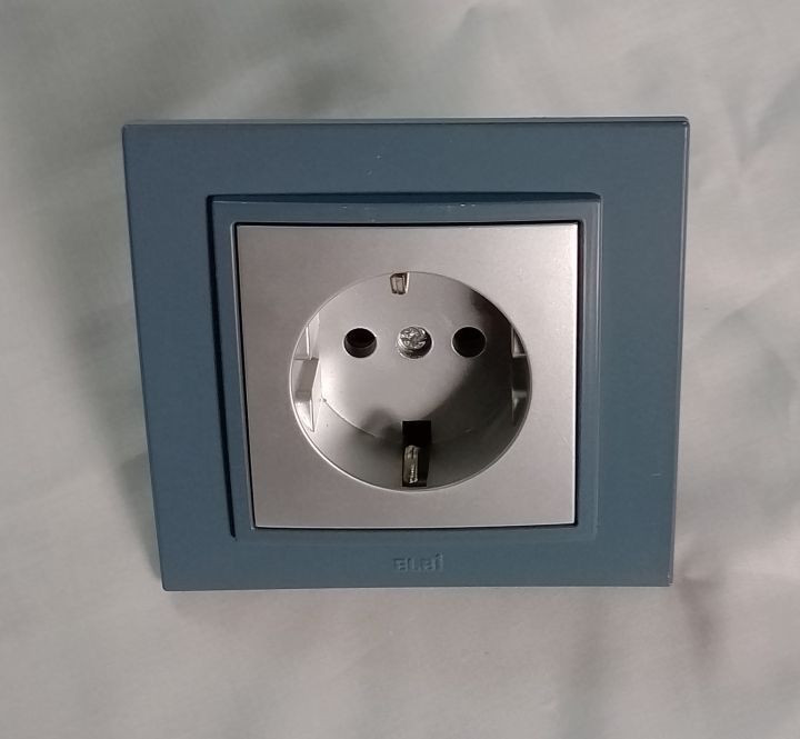 ELBi Zena Schuko Socket Earthed. Cream and Metallic colours available ...