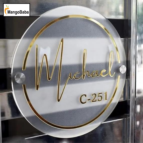Mango Baba - Customized Acrylic Home Name Plate - Wooden Name Plate ...