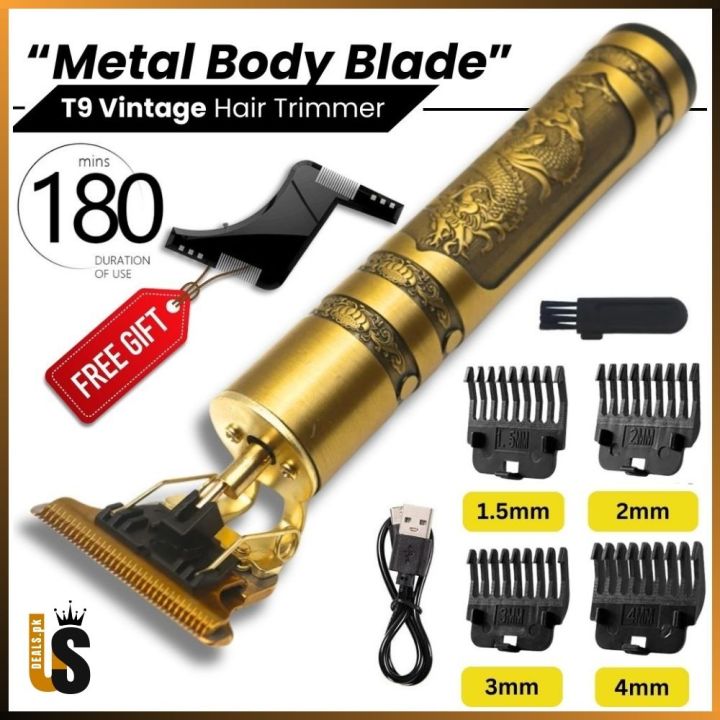 US DEALS – Vintage T9 Hair Trimmer for Men | Premium Quality Metal Body ...