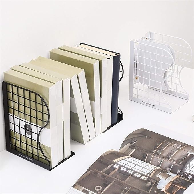 1PC Creative Black Grid Metal Adjustable Reading Book Holder Bookshelf ...