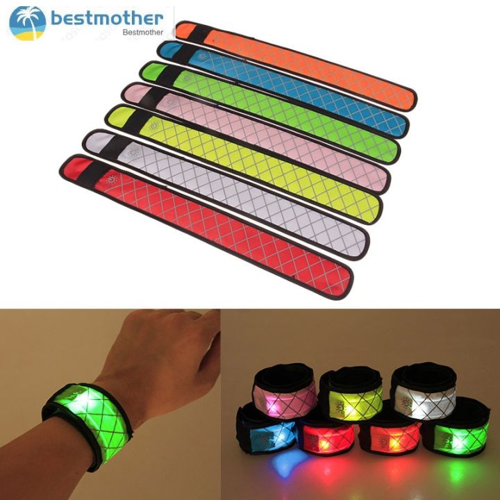 bestmother Nylon LED Slap Wrist Strap Band Wristband Light Flash ...