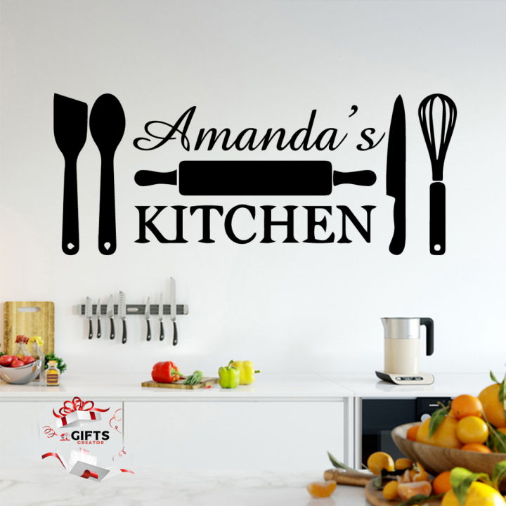 Gifts Creator Wooden Customised Kitchen Name Wall Sticker for Kitchen ...