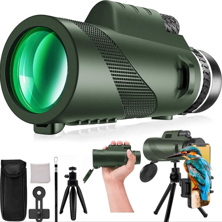 40x60 HD Monocular Telescope for Adults with Smartphone - High Power ...
