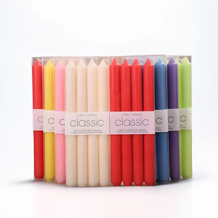 Set of 4 Dinner Candles 7 Inch Long Burning Home Decor | Daraz.pk