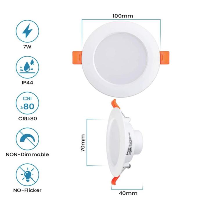 LED Recessed Ceiling Light, SOLMORE 7W Downlights for Ceiling IP44 ...