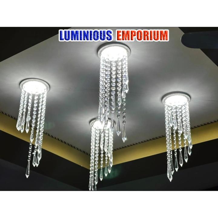 Modern LED Ceiling Light with Crystal K-9 Pendant Luxuru for 5-Inch ...