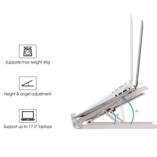 Laptop Stand / Desk Foldable, Portable, Non-Slippable, White | Daraz.pk