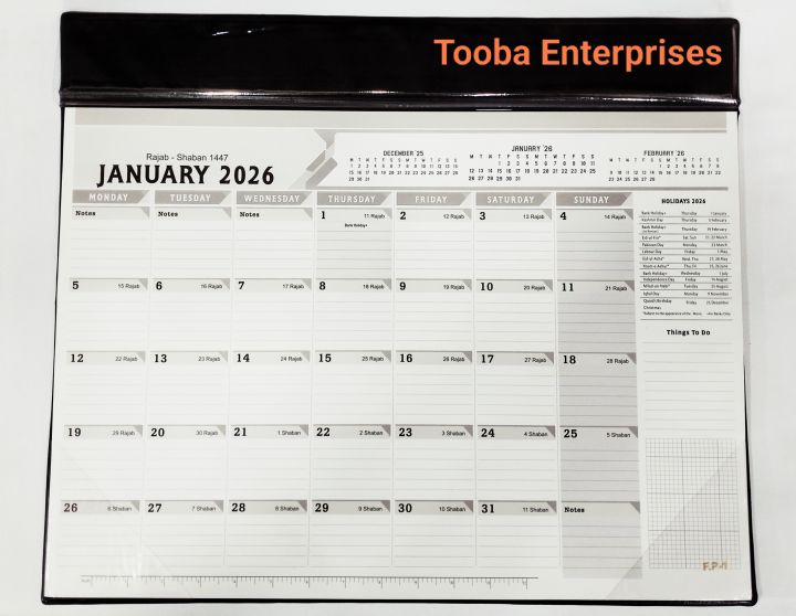 2026 Table Planner with Rexene base for Monthly, Weekly and Daily ...