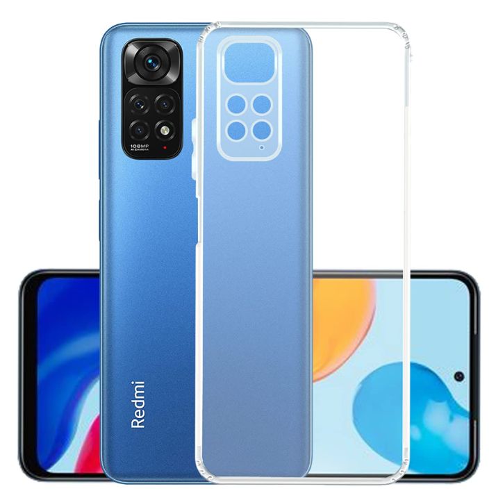 Redmi Note 11 4G Back Case (Flexible| Silicone| Transparent| Antishock ...