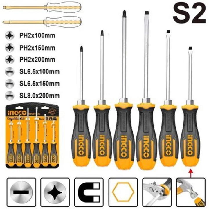 INGCO - 6pcs Go-through Screwdriver set (For Hammering) | Daraz.pk