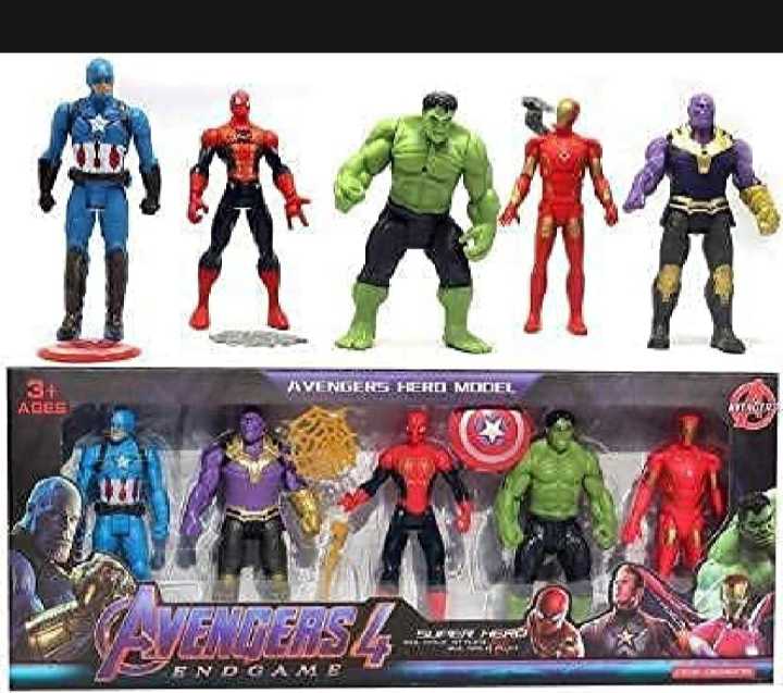 Pack Of 5 Marvel Avengers Superhero Action Figure Toy 5 Pcs Set for ...