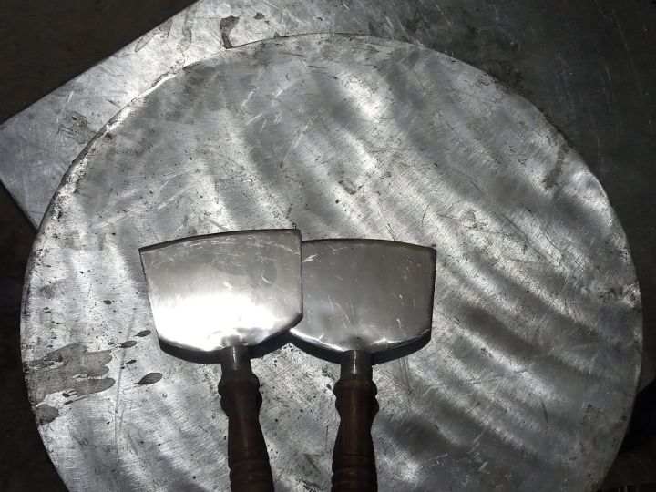 takatak (katakat) spoon in steel use to make chicken Tawa Tawa qeema ...