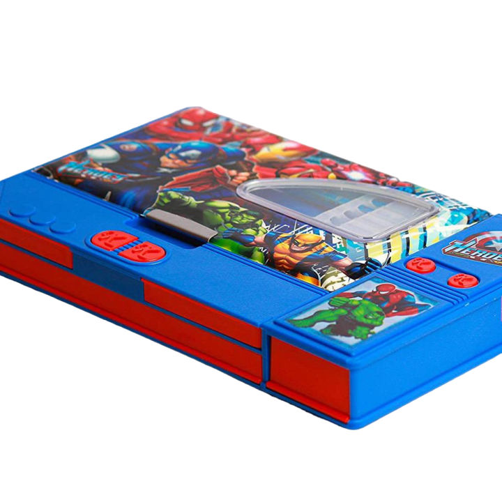 Avengers Geometry Box Plastic Magnetic Jumbo Pencil Box | Daraz.pk