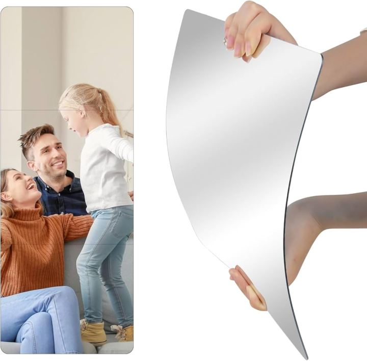 Self-Adhesive Flexible Mirror Wall Stickers, Rectangular Mirror Non ...