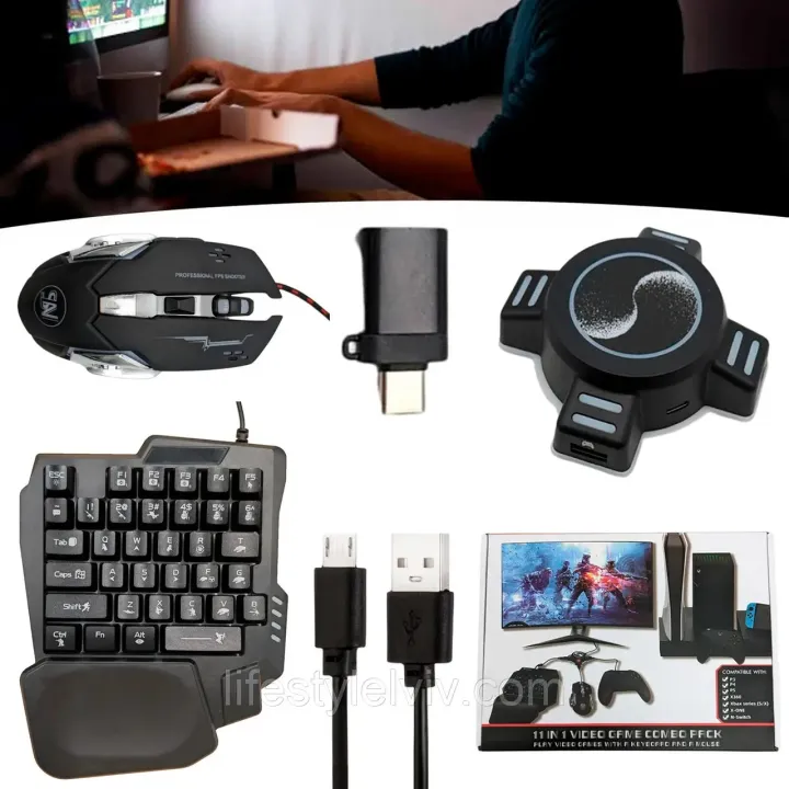 11in1 MOBILE GAME phone gaming set (Keyboard/Mouse/Hub/Adapter) | Daraz.pk