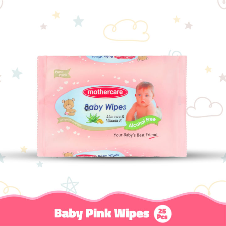 Mothercare Baby Wipes Pink Purse Pack 25Pcs | Daraz.pk