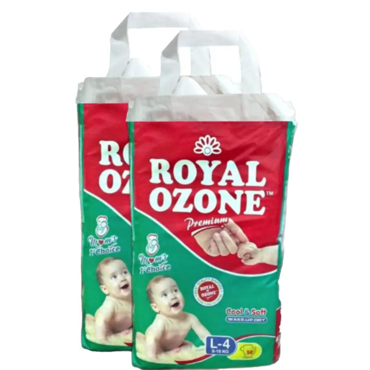 Royal Ozone Baby Diaper large size pack of 2 (count 100) | Daraz.pk