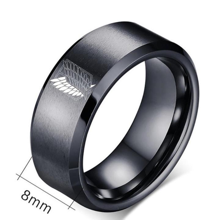 Anime Attack on Titan Ring Wings of Liberty Giant Legion Flag Stainless ...
