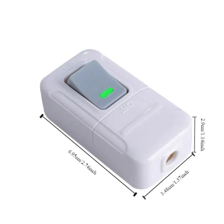 Inline on/Off White Push Button Switch Plastic Convenient Wiring Switch ...