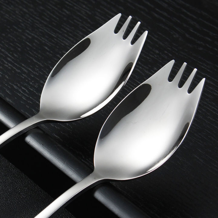 304 Stainless Steel Fork Household Spork Spoon One Salad Spoon Cake ...