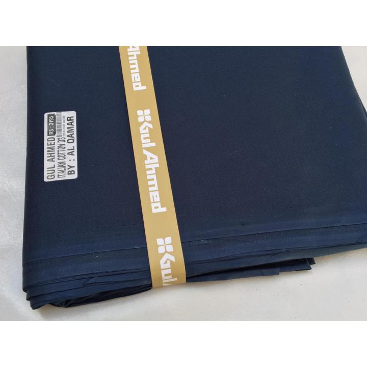 Pure Navy-Blue Suit Of Soft Cotton Unstitched Fabric For Men ...