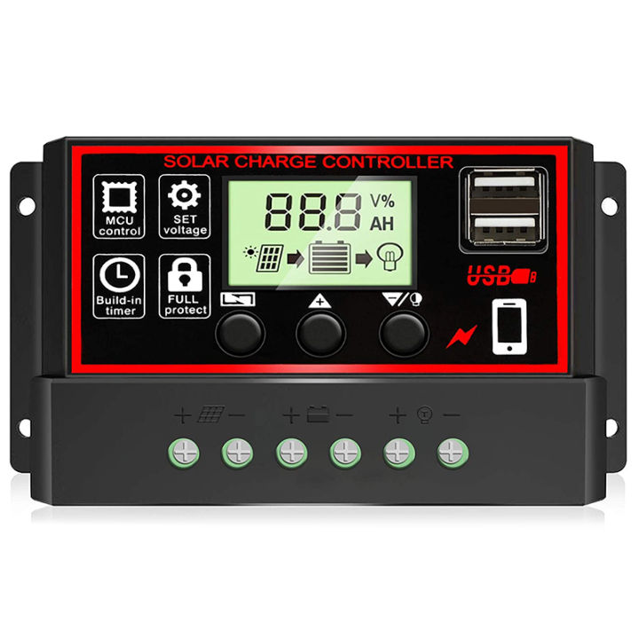 Solar Charge Controller Black Solar Panel Battery Smart Regulator ...