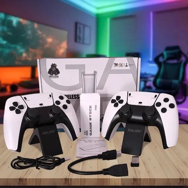 M15 Game Stick 4K Video Game Console Retro Classic Games 2.4G Double ...