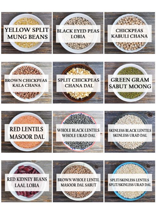 Different Types of Pules Dals Legumes Lentils Beans Pulses Stickers ...