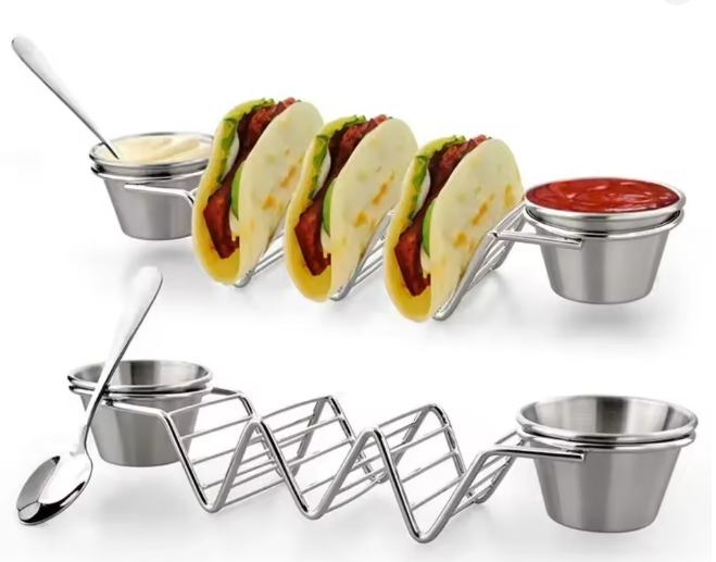 PENAVO Taco Holder Stainless Steel Spring Roll Food Rack Pancake Rack ...