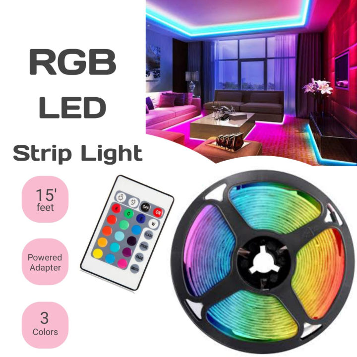 RGB Led Lights for Bedroom, 15 Feet Led Strip Lights RGB LED Strip ...