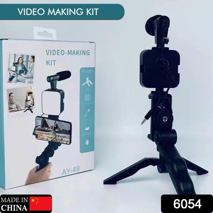 Vlogging Kit for Mobile with Mic and Light AY-49 | Video Making Kit ...
