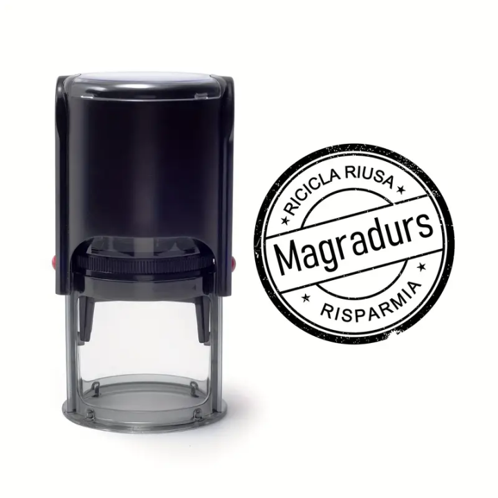 OBBOCK Custom Logo & Address Stamp – Self-Inking 4.06cm Large Diameter ...